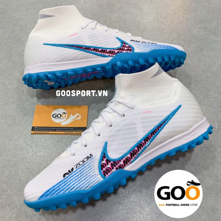 GIÀY ĐÁ BÓNG MBAPPE NIKE AIR ZOOM MERCURIAL SUPERFLY 9 TF TRẮNG XANH ...