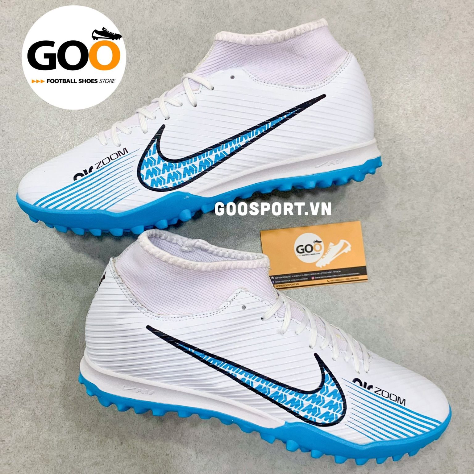 GIÀY ĐÁ BÓNG MBAPPE NIKE AIR ZOOM MERCURIAL SUPERFLY 9 TF TRẮNG XANH ...