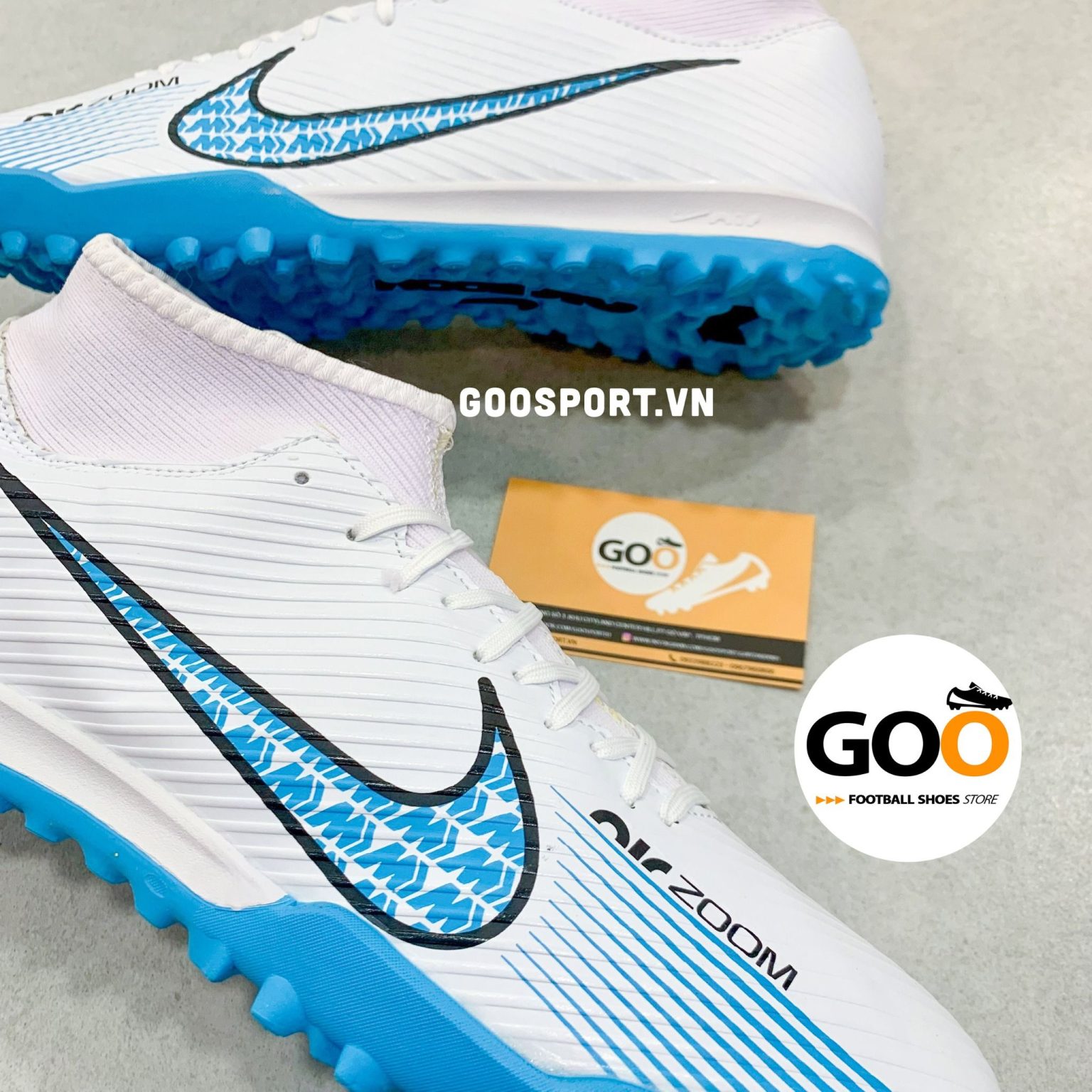 GIÀY ĐÁ BÓNG MBAPPE NIKE AIR ZOOM MERCURIAL SUPERFLY 9 TF TRẮNG XANH ...